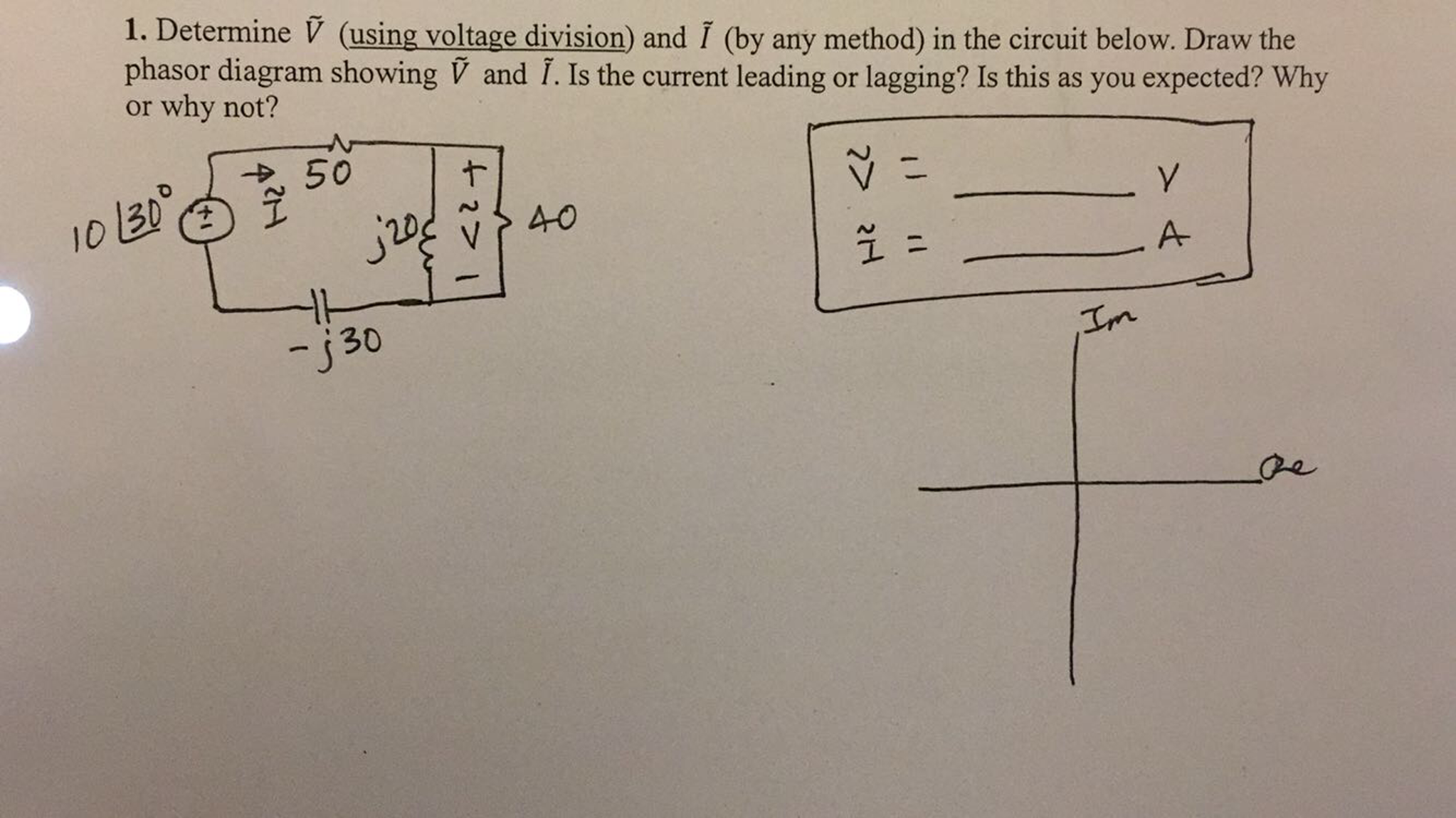 Solved Determine V (using voltage division_) and I (by any | Chegg.com