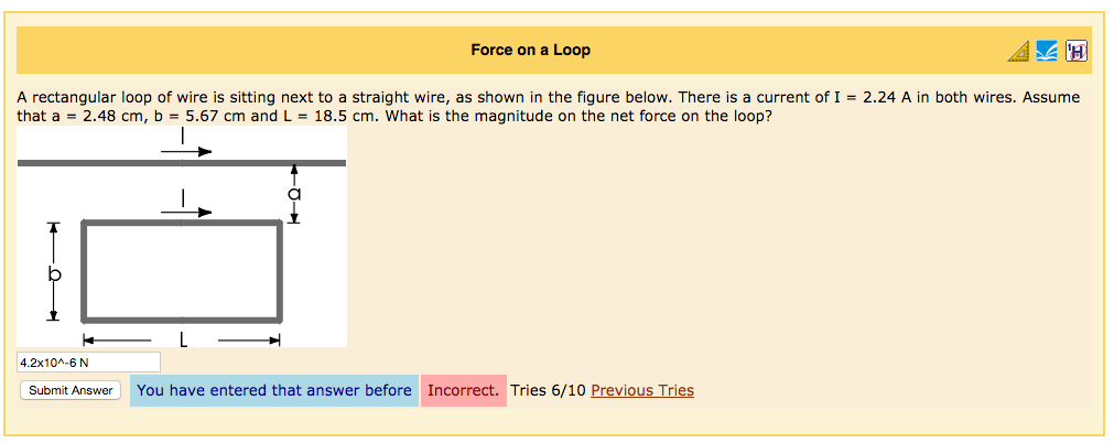 Solved A rectangular loop of wire is sitting next to a | Chegg.com
