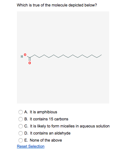 Solved Which is true of the molecule depicted below? It is | Chegg.com