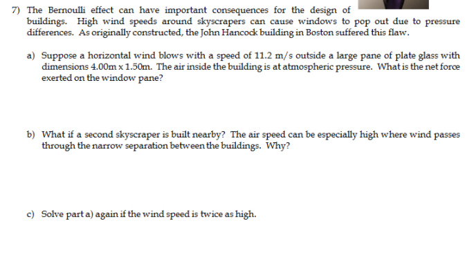 Solved 7) The Bernoulli effect can have important | Chegg.com