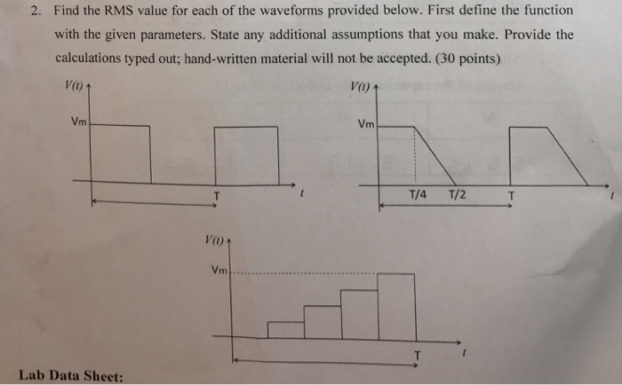 Solved Find the RMS value for each of the waveforms provided | Chegg.com