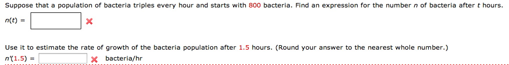 Solved Suppose that a population of bacteria triples every | Chegg.com