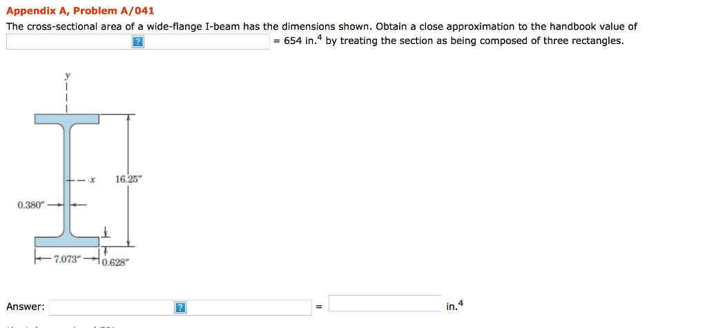 Solved Appendix A, Problem A/041 The cross-sectional area of | Chegg.com