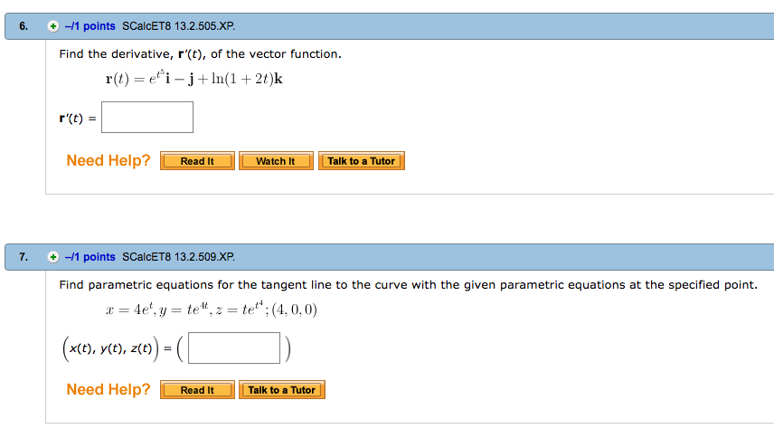 Solved Find The Derivative R T Of The Vector Function