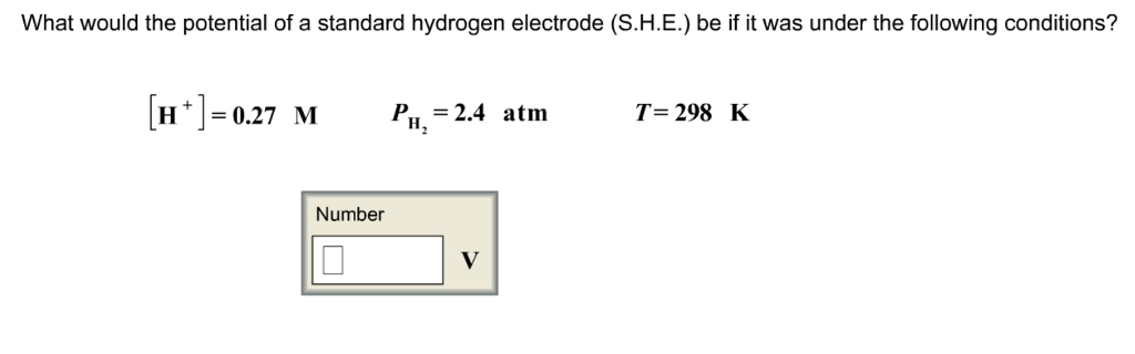 Solved What would the potential of a standard hydrogen | Chegg.com