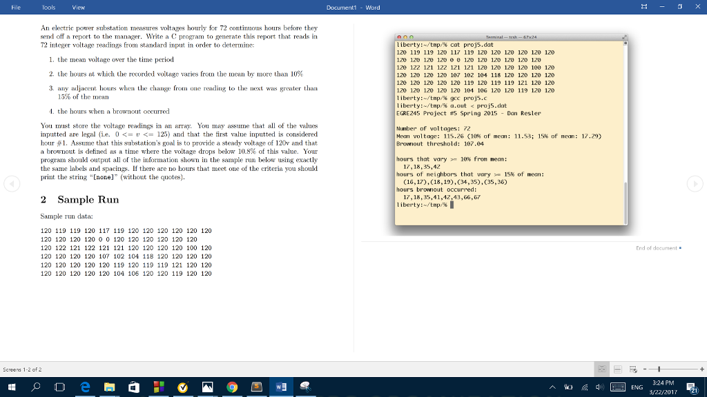 An electric power substation measures voltages hourly | Chegg.com