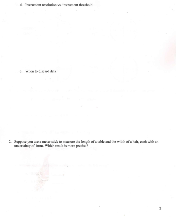 Instrument resolution vs. instrument threshold When | Chegg.com