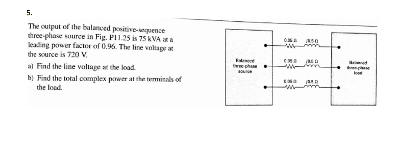 Solved The output of the balanced positive-sequence | Chegg.com