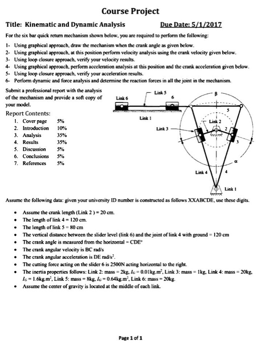 For the six bar quick return mechanism shown below, | Chegg.com