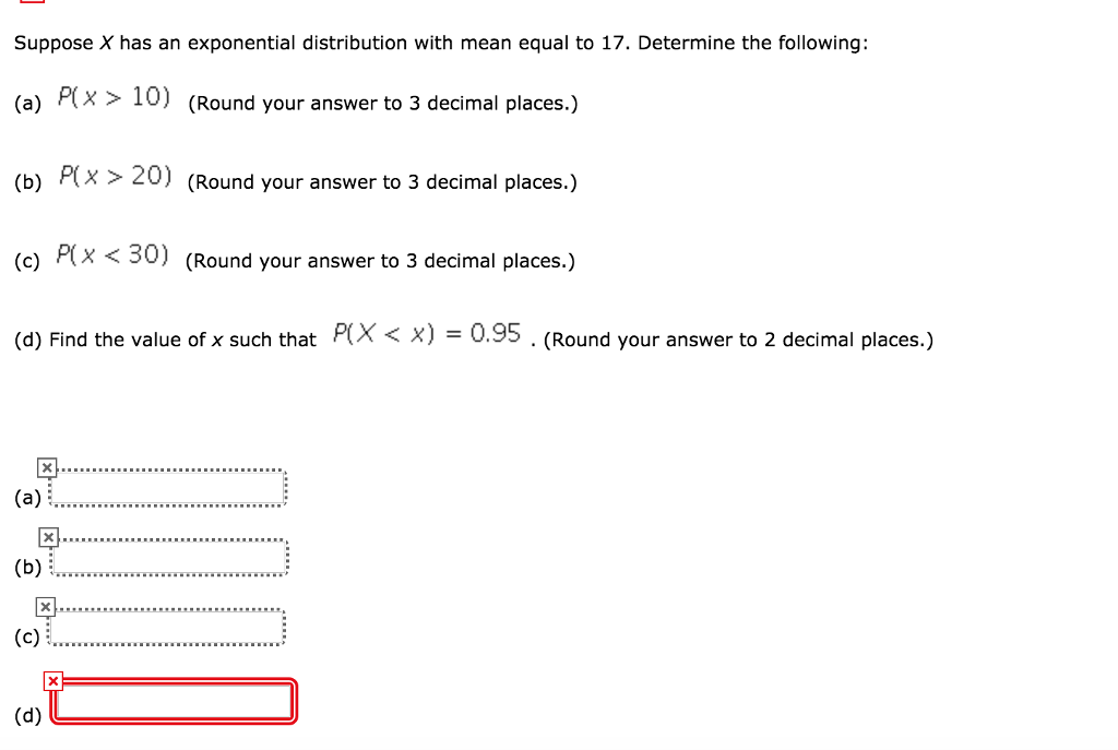 Solved Suppose X has an exponential distribution with mean | Chegg.com