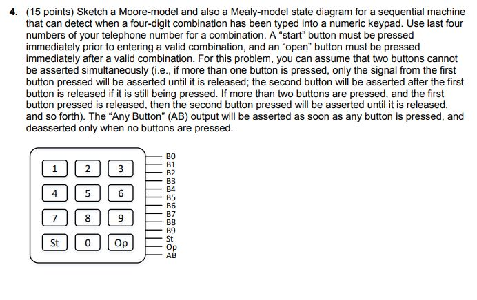 Solved Sketch a Moore-model and also a Mealy-model state | Chegg.com