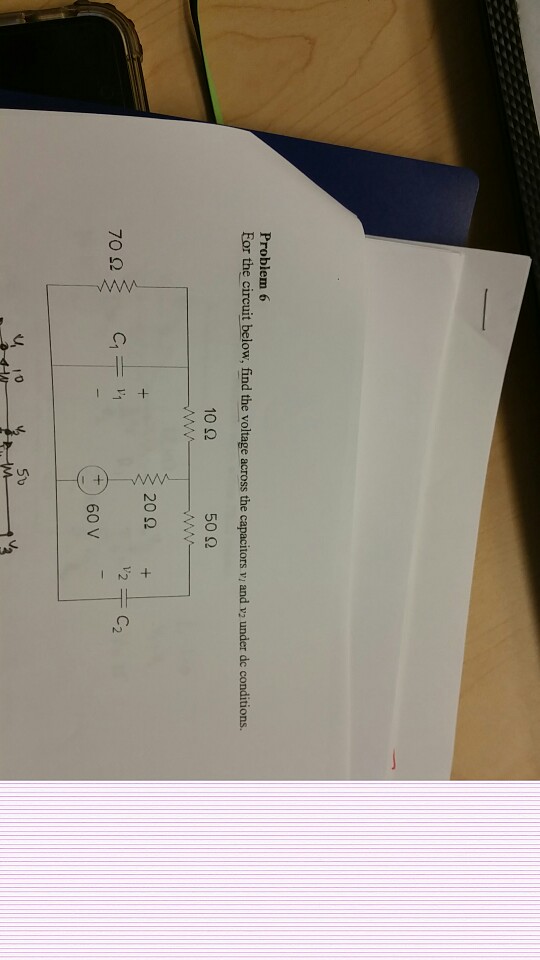 Solved Problem 6 For the circuit below, find the voltage | Chegg.com