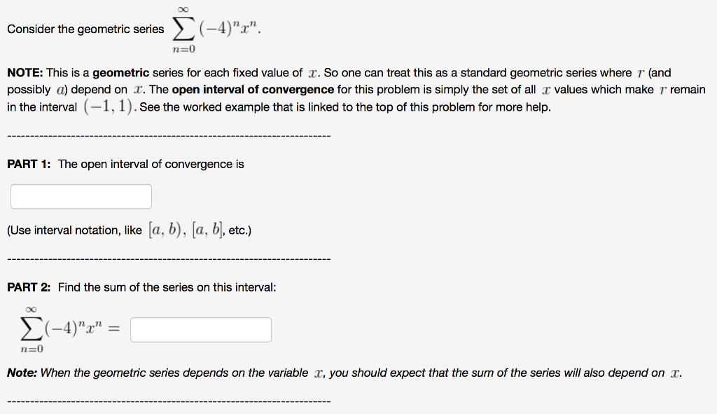 Solved Consider the geometric series sigma^infinity_n = 0 | Chegg.com