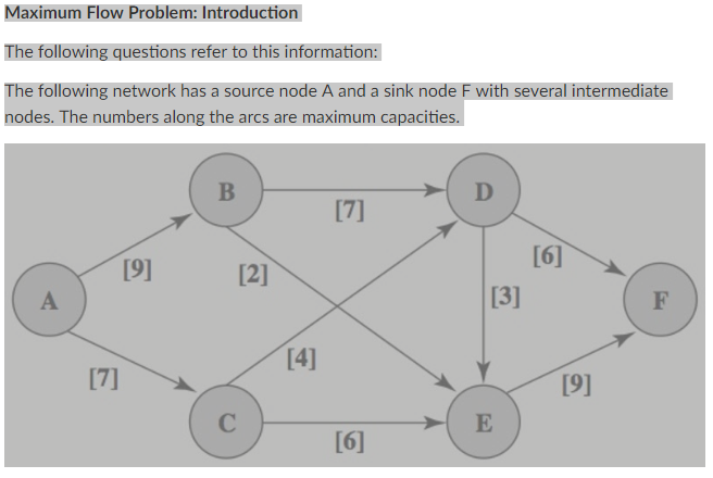 Solved Maximum Flow Problem: Introduction The following | Chegg.com