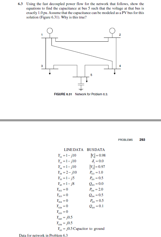 6.3 Using the fast decoupled power flow for the | Chegg.com