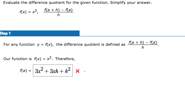 Solved Evaluate the difference quotient for the given | Chegg.com