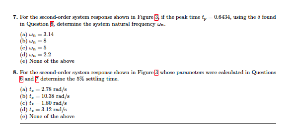 Solved Figure 3: For problems and 6. For the second-order | Chegg.com