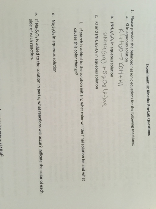 Solved Please provide the balanced net ionic equations for | Chegg.com