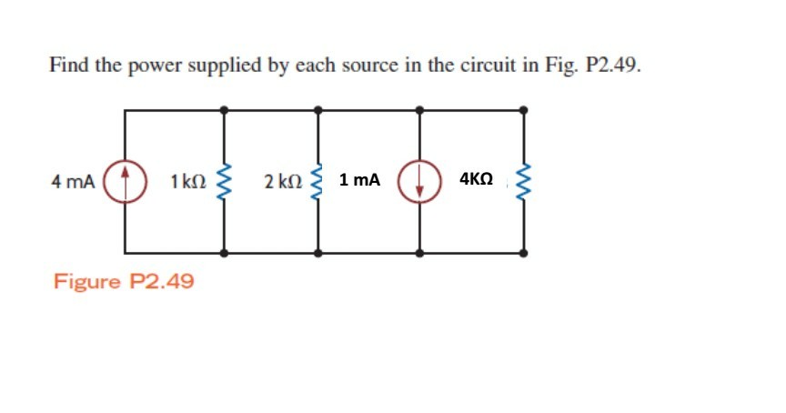 Solved Find the power supplied by each source in the circuit | Chegg.com