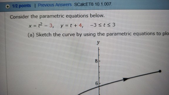 Solved O 1/2 points | Previous Answers SCalcET8 10.1.007. | Chegg.com