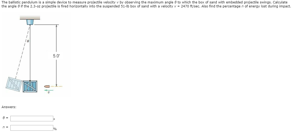 Solved The ballistic pendulum is a simple device to measure | Chegg.com