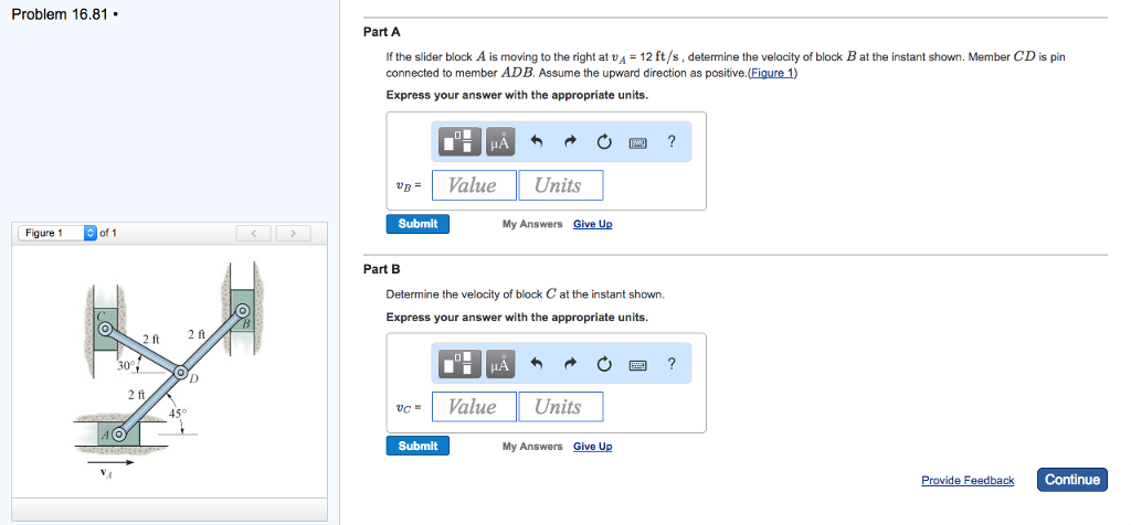Solved Problem 16.81. Figure 1 of 1 2 ft 2 ft 30° 2 ft 45 | Chegg.com
