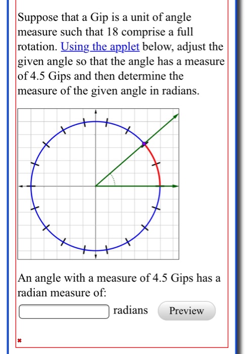 Solved Suppose that a Gip is a unit of angle measure such | Chegg.com