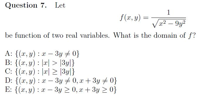 Solved Question 7. Let f(a,y1 be function of two real | Chegg.com