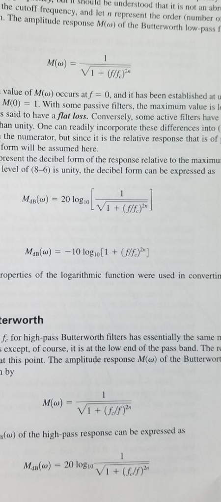 Solved 8-8. A 3-pole high-pass Butterworth filter has a 3-dB | Chegg.com