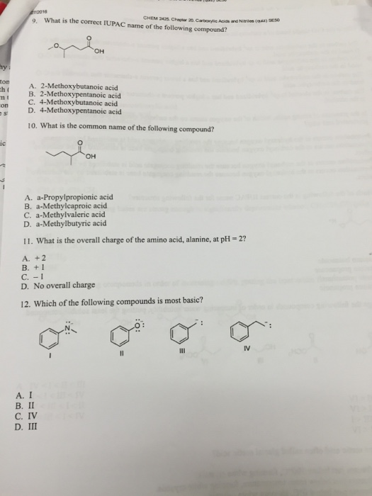 Solved What is the correct IUPAC name of the following | Chegg.com