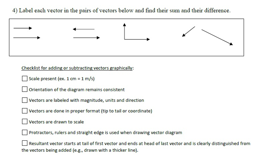 Solved Label each vector in the pairs of vectors below and | Chegg.com