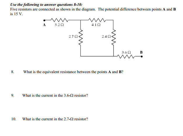 Solved Five resistors are connected as shown in the diagram. | Chegg.com
