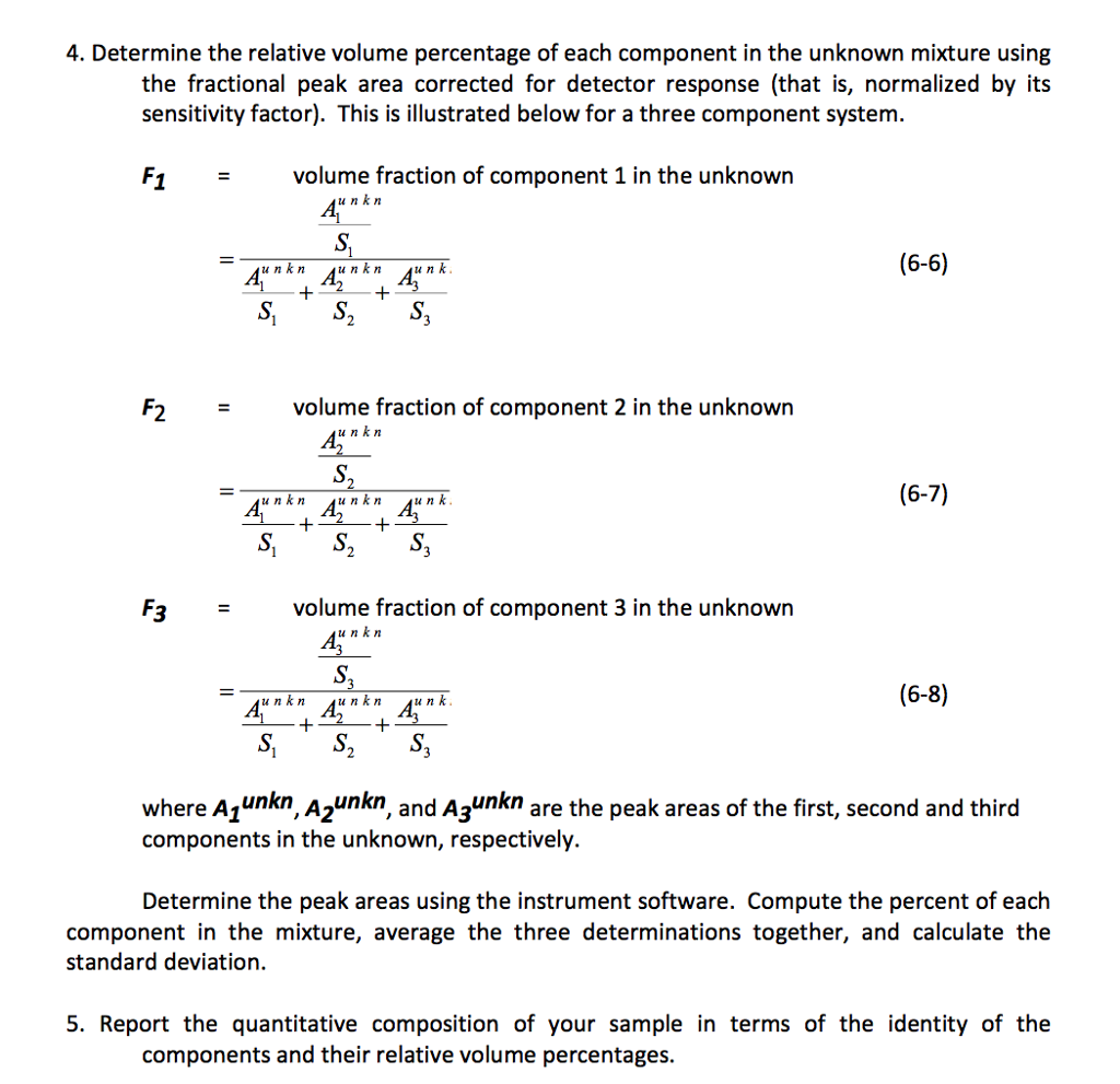 Solved Help with Gas Chromatography : Calculation for | Chegg.com