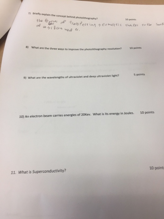 Solved Briefly explain the concept behind photolithography? | Chegg.com