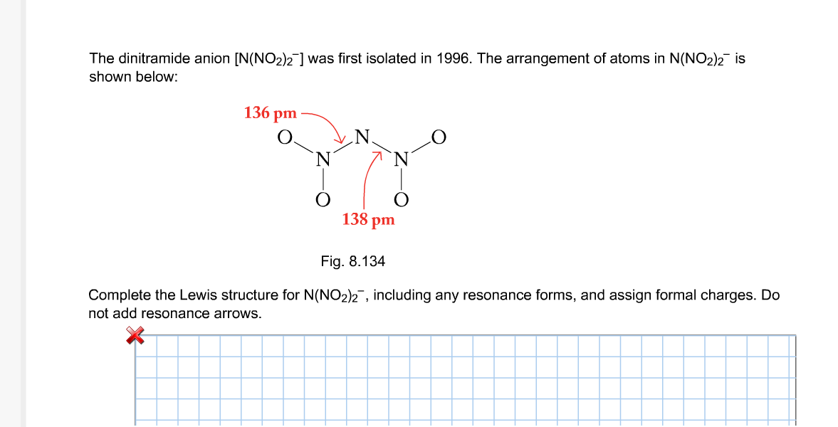 Solved The dinitramide anion [N(NO2)2 ] was first isolated | Chegg.com