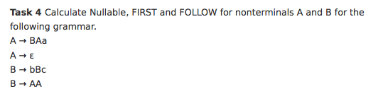 Solved Calculate Nullable. FIRST and FOLLOW for nonterminals | Chegg.com