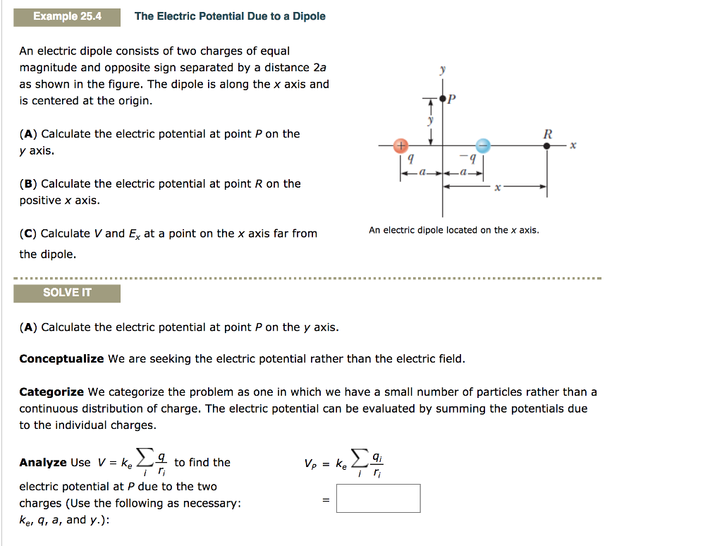 Solved The Electric Potential Due to a Dipole An electric | Chegg.com