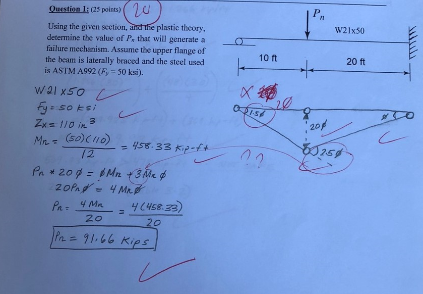 Solved W21x50 Question 1: (25 points) Using the given | Chegg.com