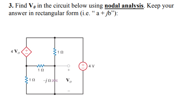 Solved 3. Find Vo in the circuit below using nodal analysis. | Chegg.com
