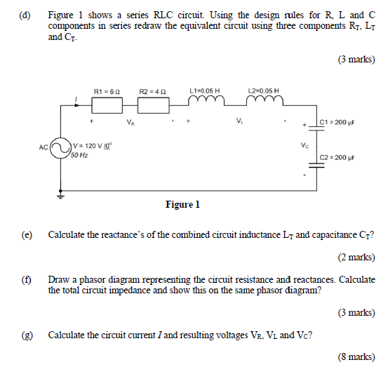 Solved Figure 1 shows a series RLC circuit. Using the design | Chegg.com