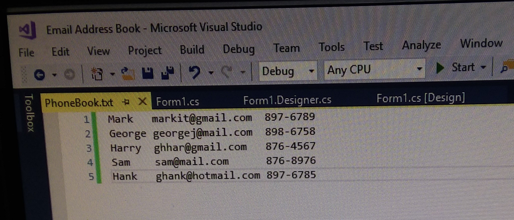Solved Chpt. 9 pg 604, prb. 7 E-Mail Address Book (in Visual | Chegg.com