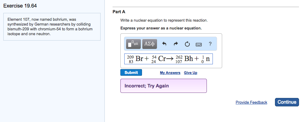 Solved Element 107, now named bohrium, was synthesized by | Chegg.com
