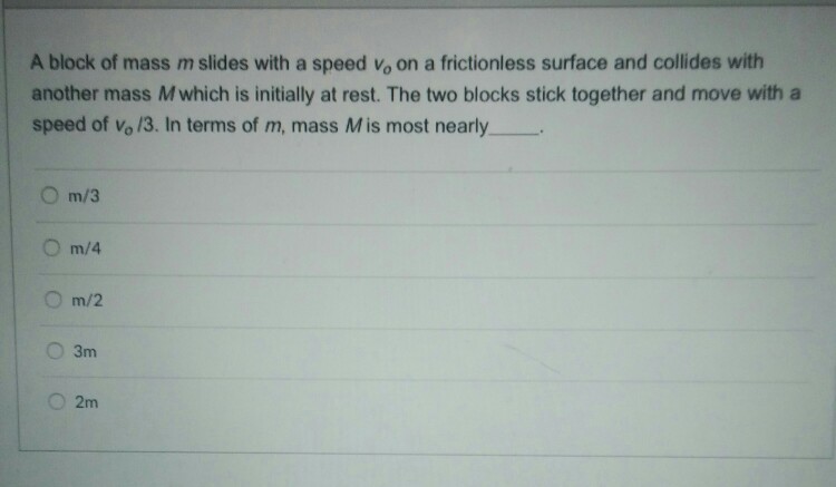 Solved A block of mass m slides with a speed vo on a | Chegg.com