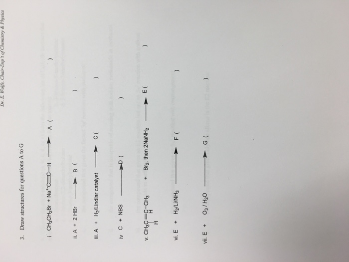 Solved Draw structure for questions A to G | Chegg.com