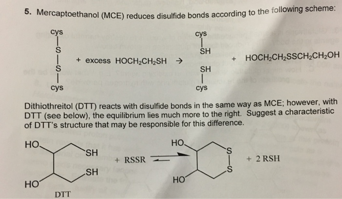 Solved Mercaptoethanol (MCE) reduces disulfide bonds | Chegg.com