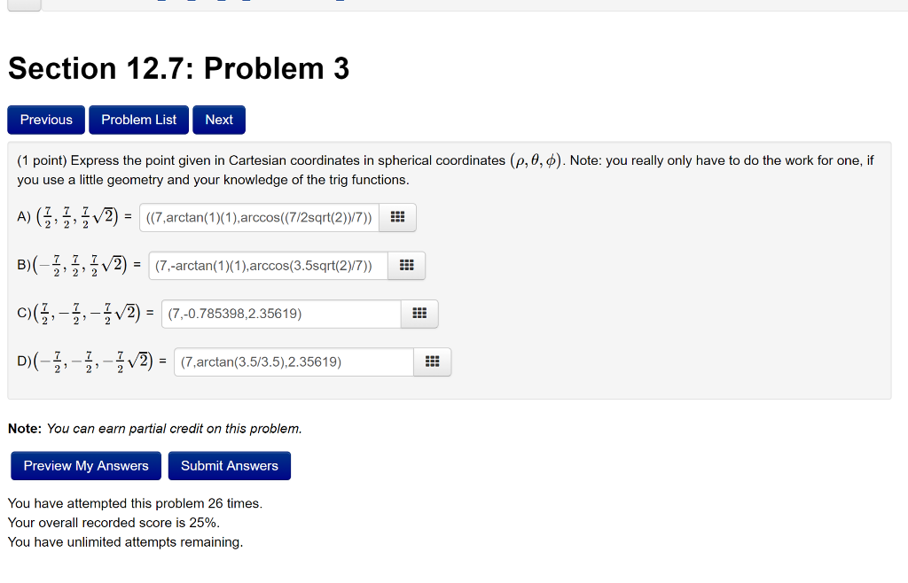 Solved Section 12.7: Problem 3 Previous Problem List Next (1 | Chegg.com