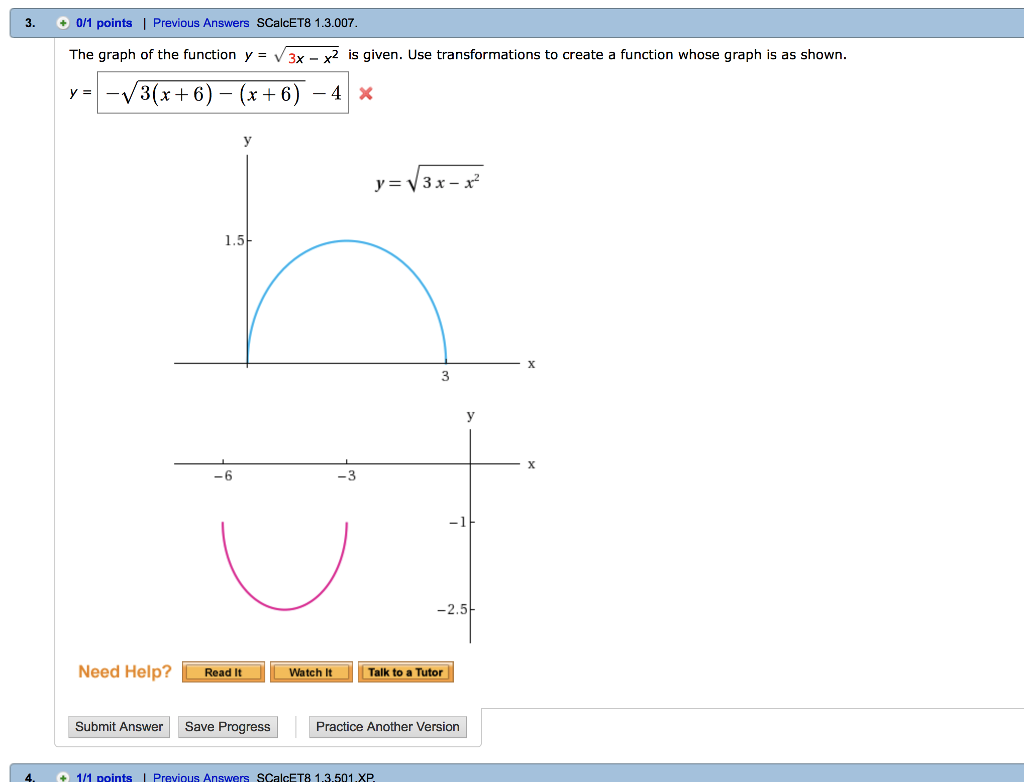 Solved The graph of the function y = Squareroot 3x - x^2 is | Chegg.com
