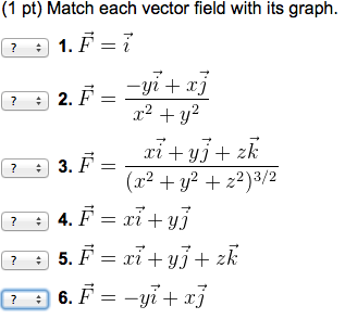 Solved Match each vector field with its graph. Fvect = | Chegg.com