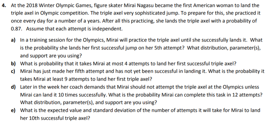 Solved At the 2018 Winter Olympic Games, figure skater Mirai | Chegg.com