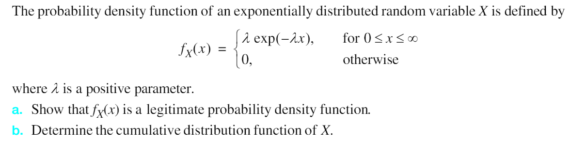 Solved The probability density function of an exponentially | Chegg.com